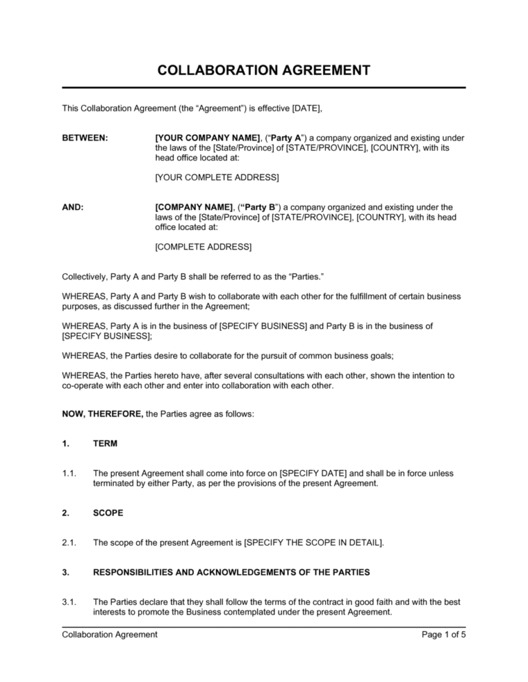 Collaborative Business Documentation Template