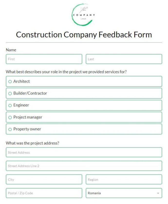 Construction Customer Satisfaction Survey Template