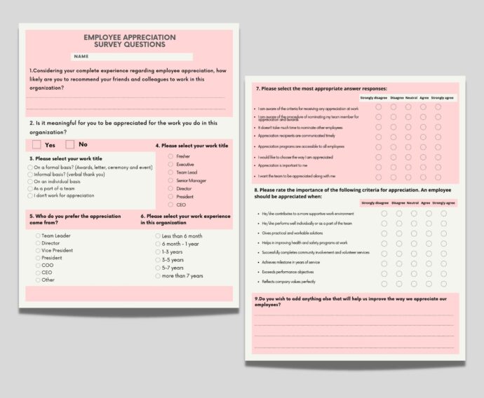 Employee Rewards and Recognition Survey Template