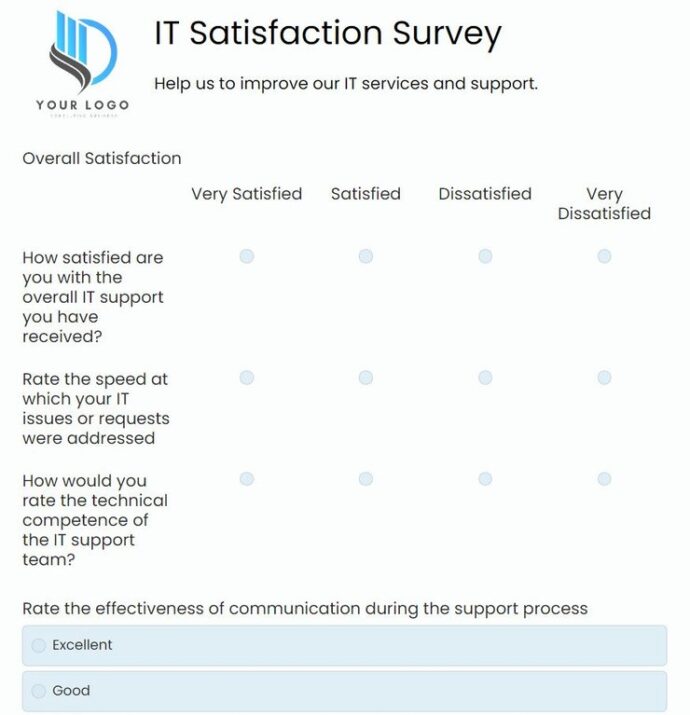 Information Technology Customer Satisfaction Survey Template