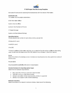 IT 202 Project One Site Survey Template