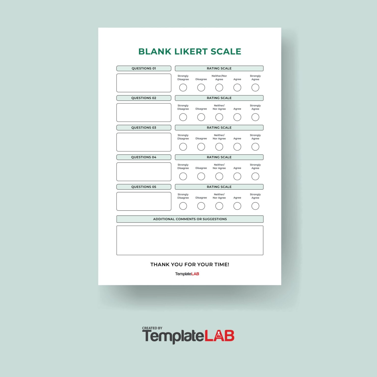 Likert Scale Survey Template For Obesity