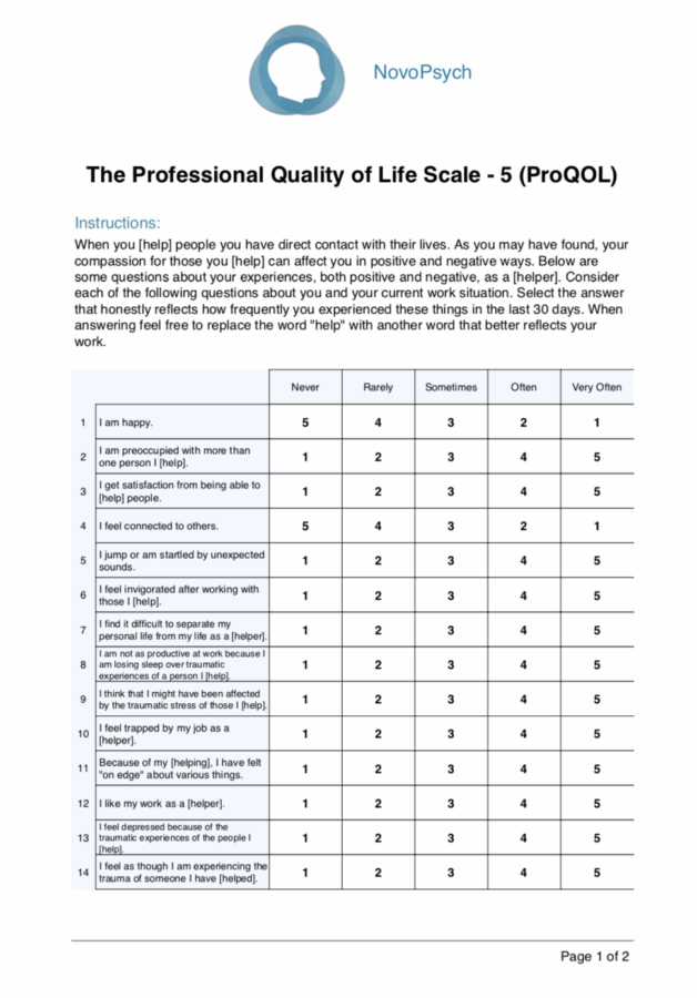 Quality of Life Survey Template