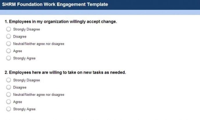 Shrm Foundation Employee Engagement Survey Template