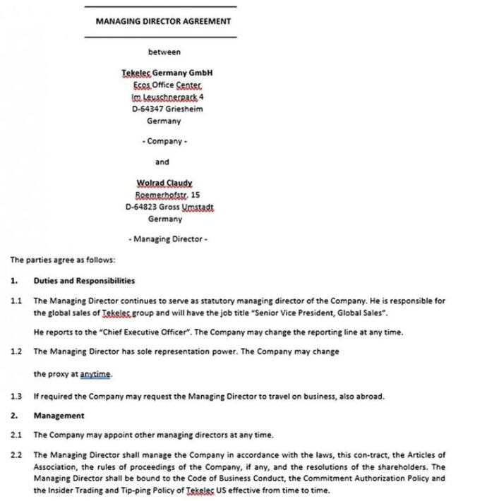 Interim Executive Director Contract Template