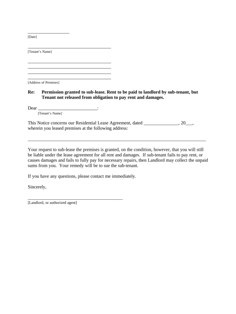 Responsible For Damages Contract Template