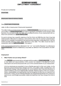 Fair Work Employee Contract Template