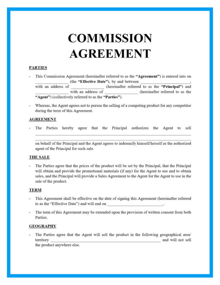 Commission Only Employment Contract Template